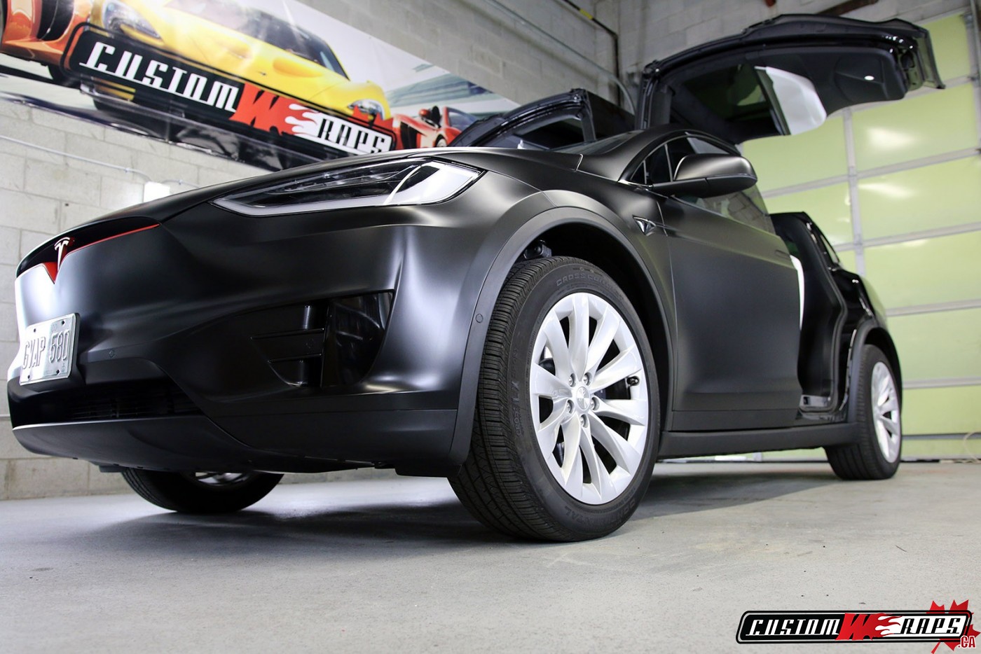 Tesla Model X Satin Black - CUSTOMWRAPS.CA