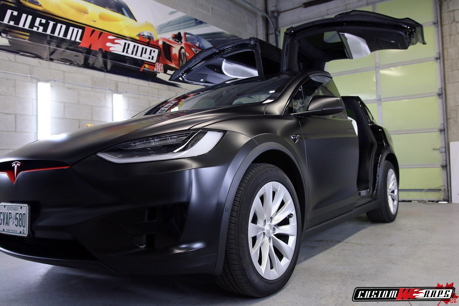 Tesla Model X Satin Black - CUSTOMWRAPS.CA