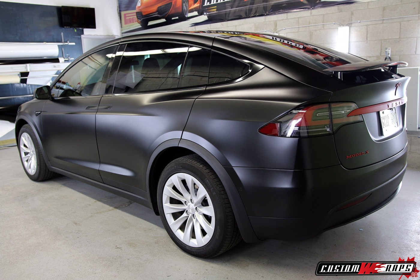 Tesla Model X Satin Black - CUSTOMWRAPS.CA