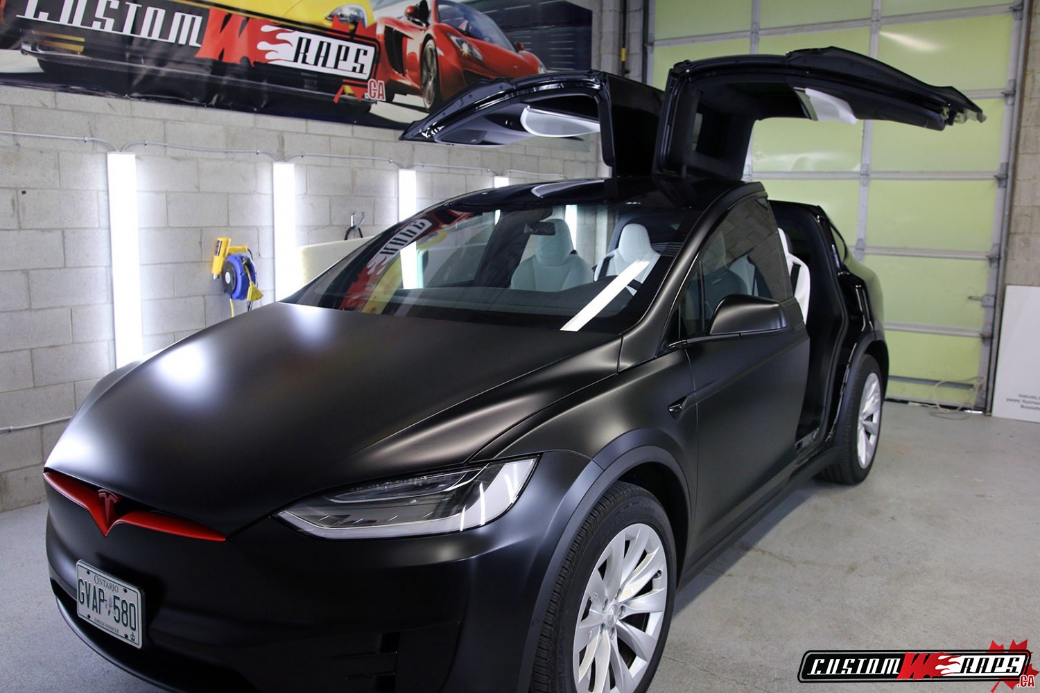 Tesla Model X Satin Black - CUSTOMWRAPS.CA
