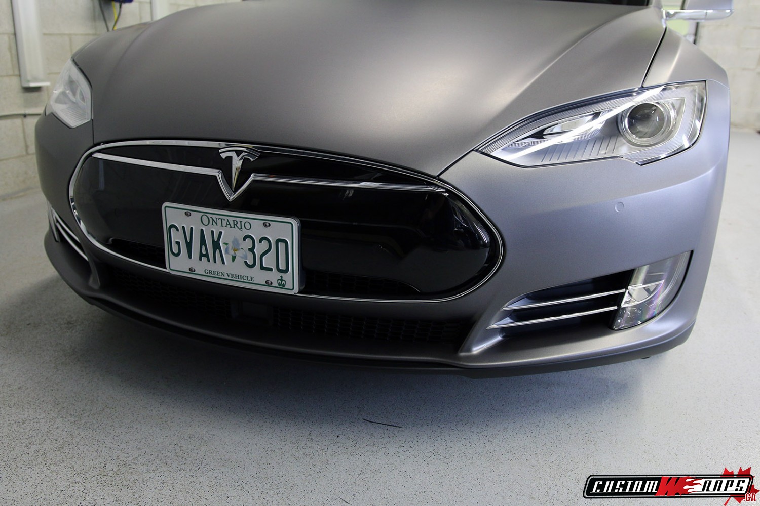 Tesla Model S Matte Dark Grey - CUSTOMWRAPS.CA