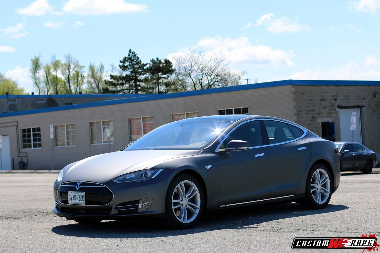 Tesla Model S Matte Dark Grey - CUSTOMWRAPS.CA