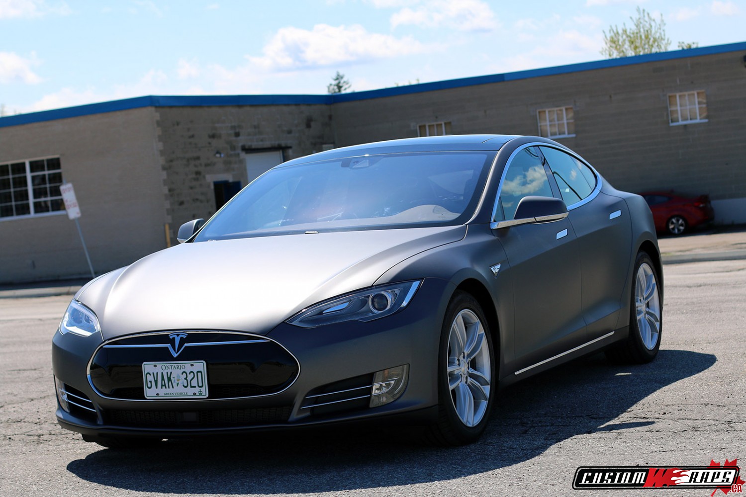 Tesla Model S Matte Dark Grey - CUSTOMWRAPS.CA
