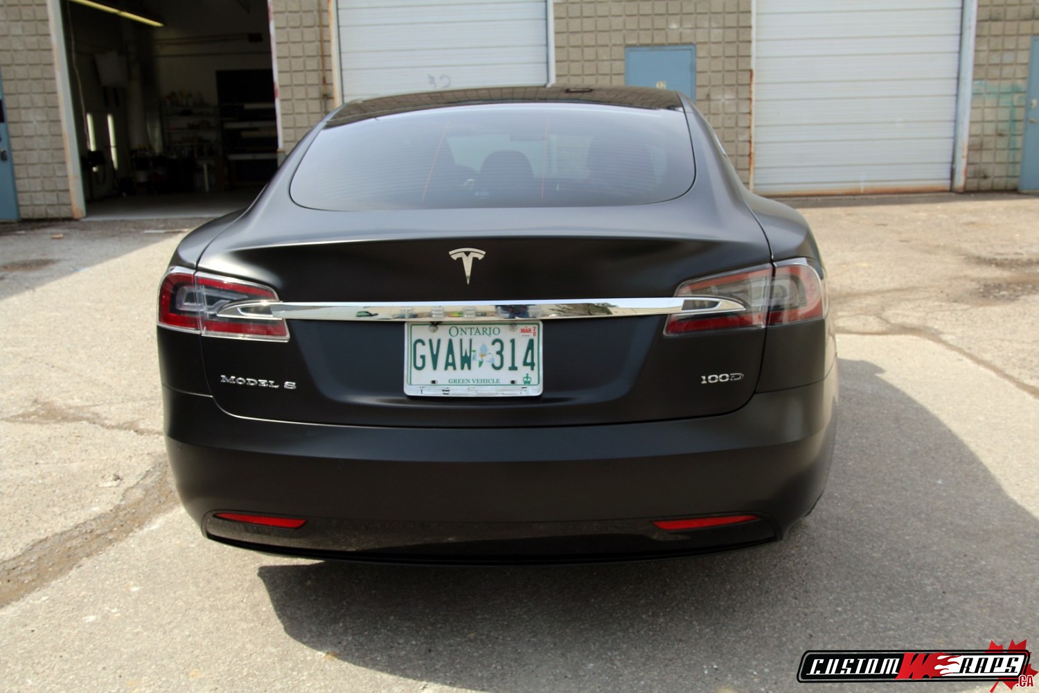 Tesla Model S Satin Black wrap - CUSTOMWRAPS.CA