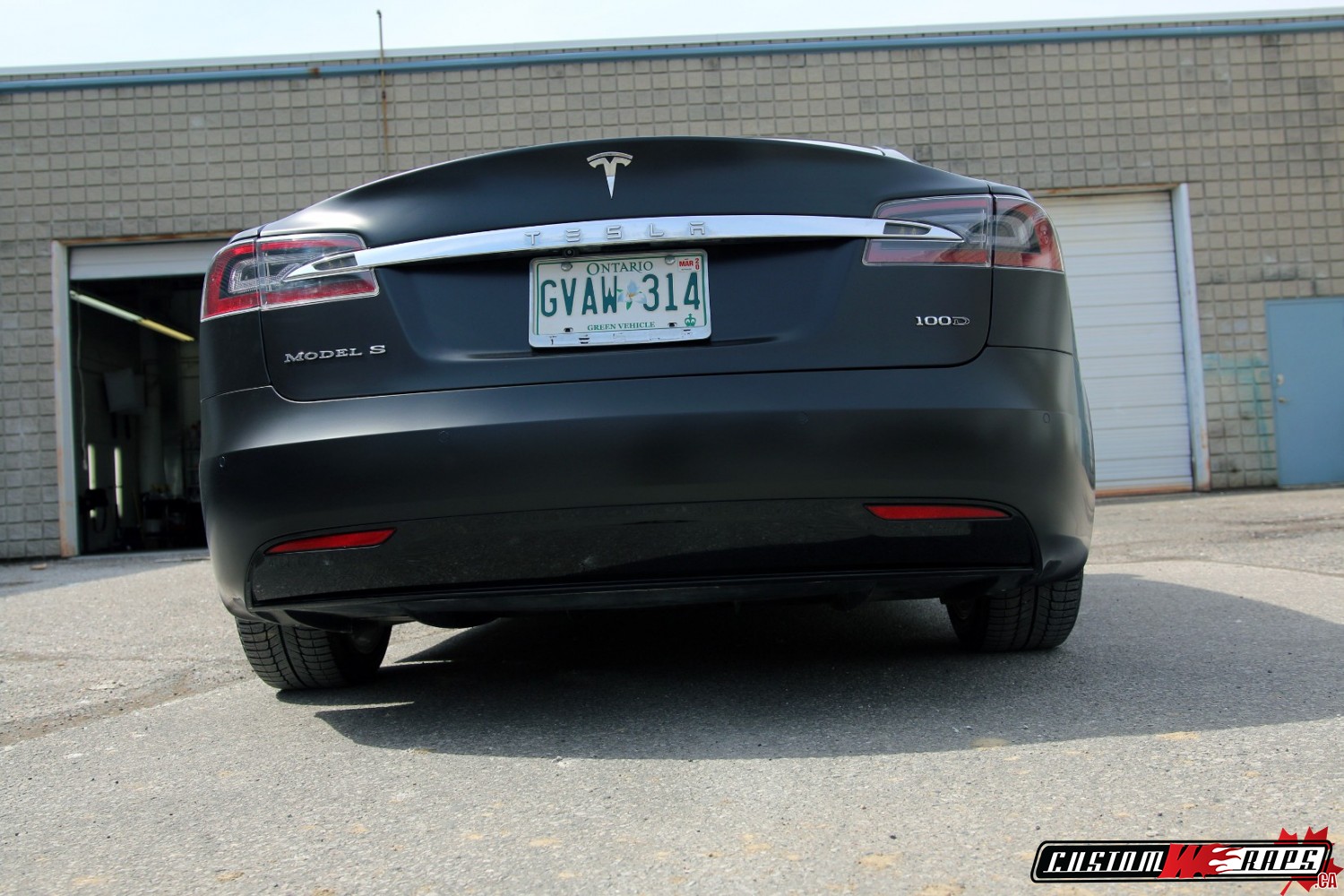 Tesla Model S Satin Black wrap - CUSTOMWRAPS.CA