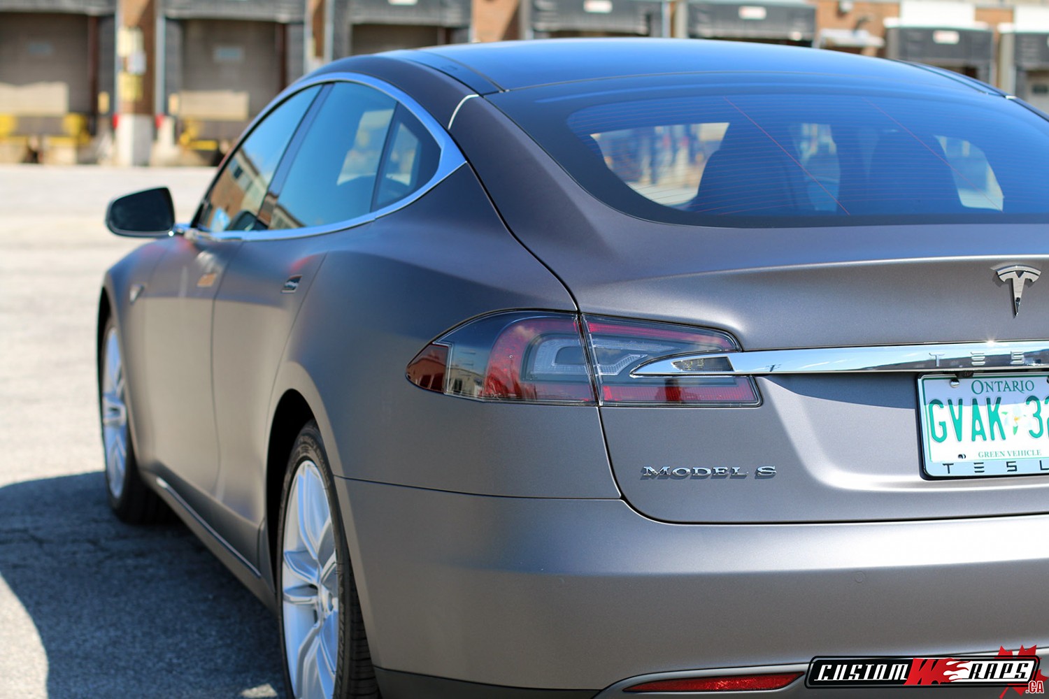 Tesla Model S Matte Dark Grey - CUSTOMWRAPS.CA