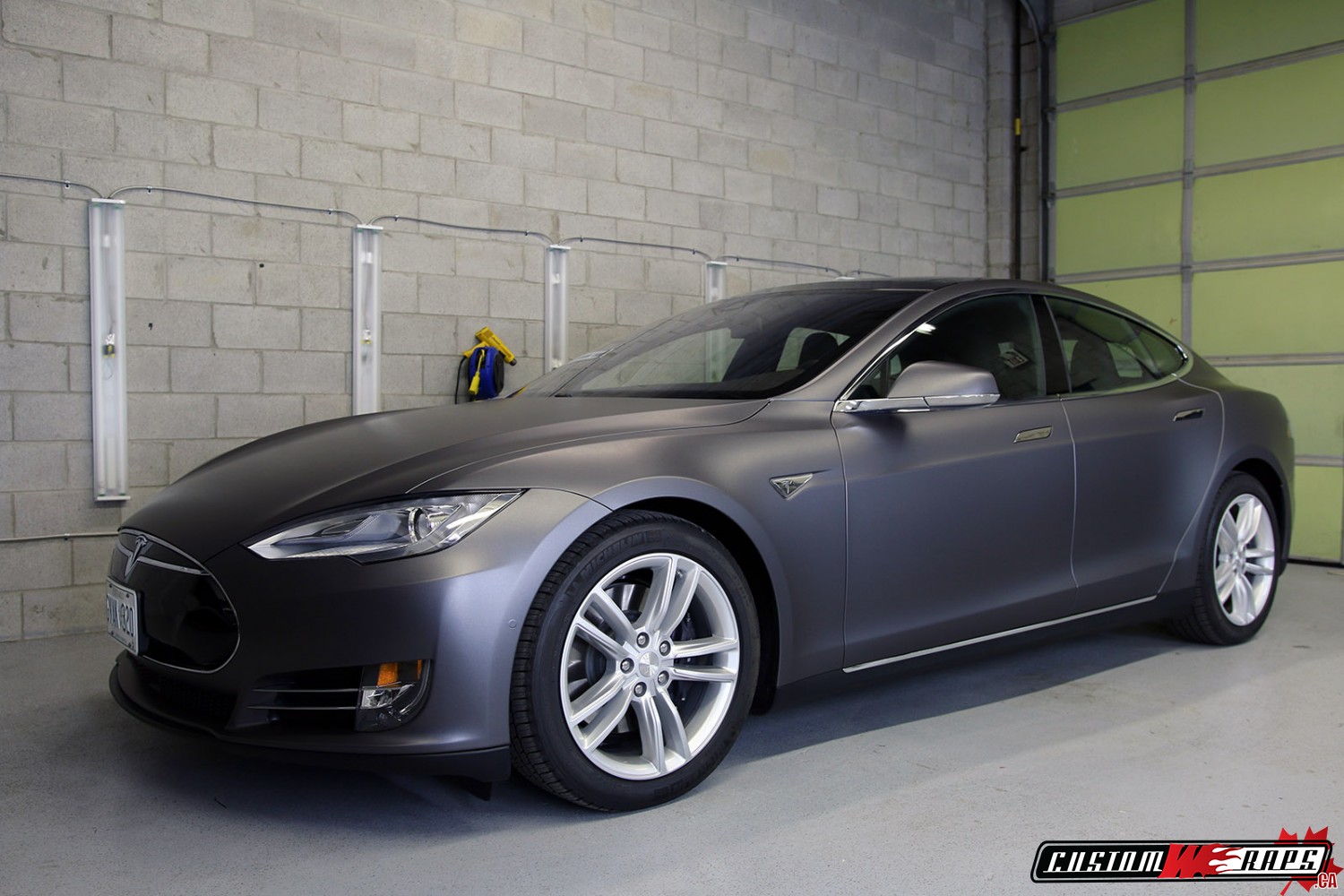 Tesla Model S Matte Dark Grey - CUSTOMWRAPS.CA