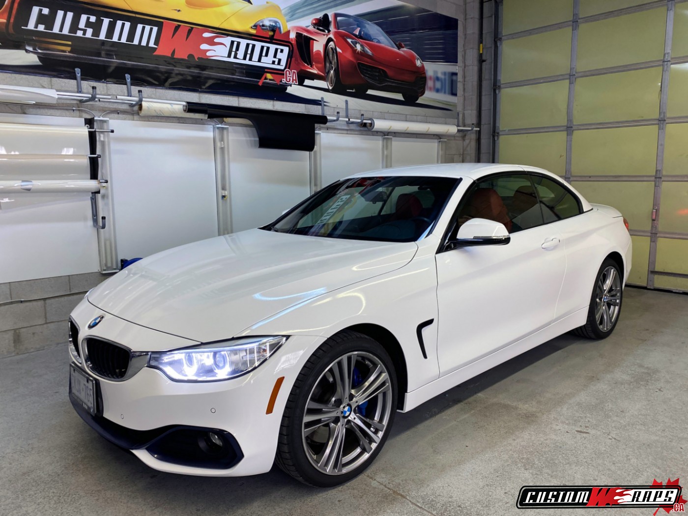 BMW 428i convertible gloss white - CUSTOMWRAPS.CA