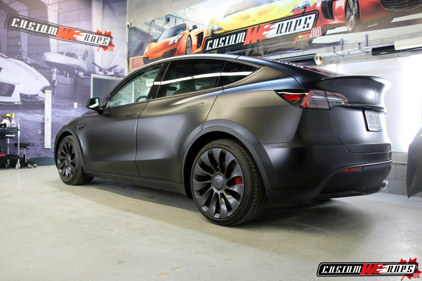 Tesla Model Y 3M Satin Black - CUSTOMWRAPS.CA