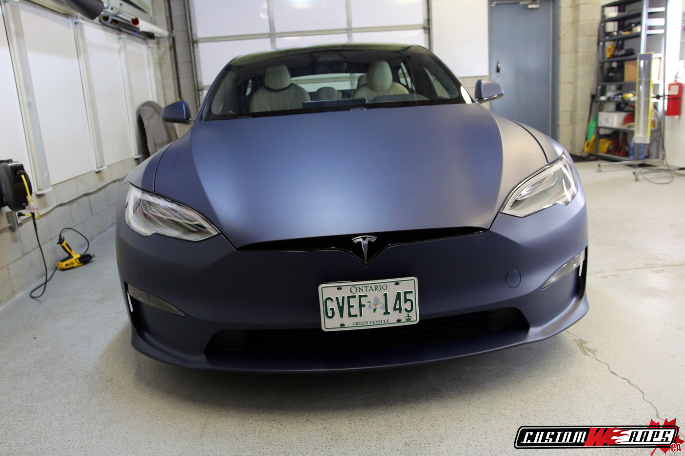 Tesla Model S Matte Indigo - CUSTOMWRAPS.CA