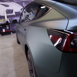 Tesla 3 Matte Pine Green Metallic - CUSTOMWRAPS.CA