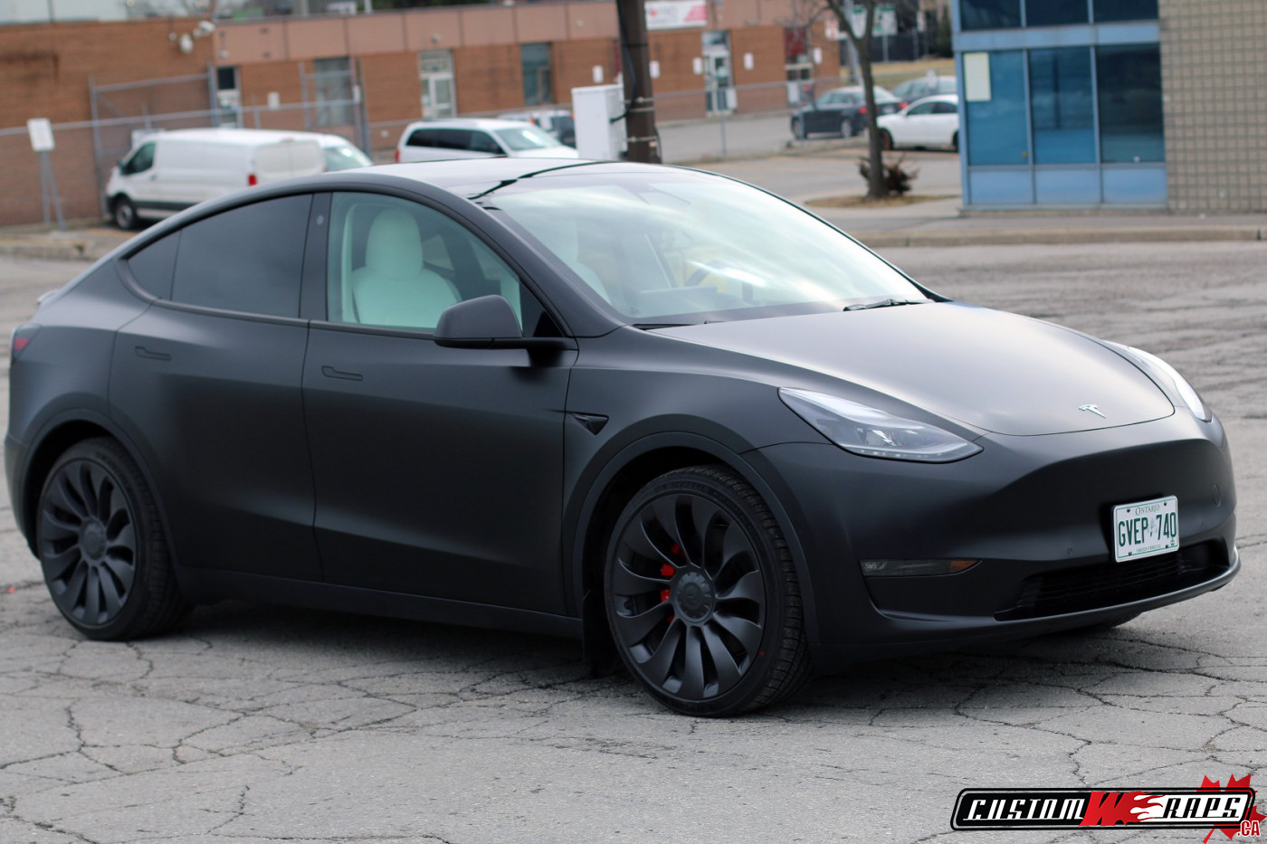 Tesla Model Y 3M Satin Black - CUSTOMWRAPS.CA
