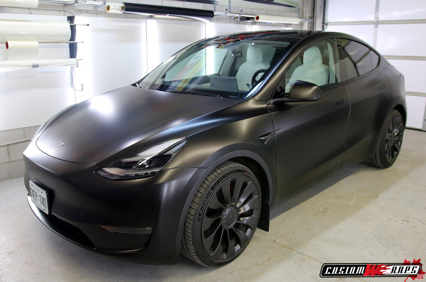 Tesla Model Y 3M Satin Black - CUSTOMWRAPS.CA