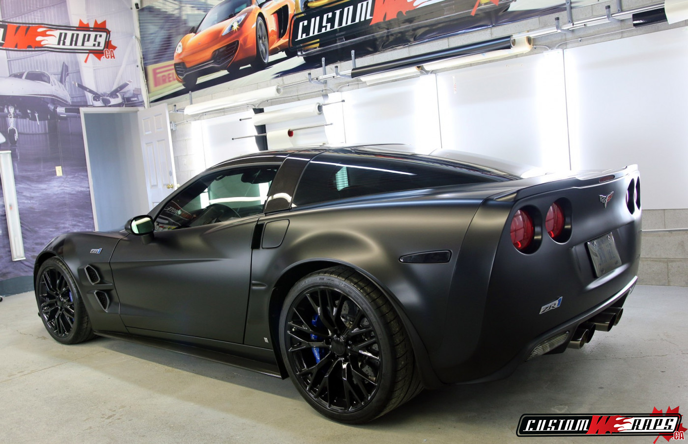 Corvette ZR1 Satin Black - CUSTOMWRAPS.CA