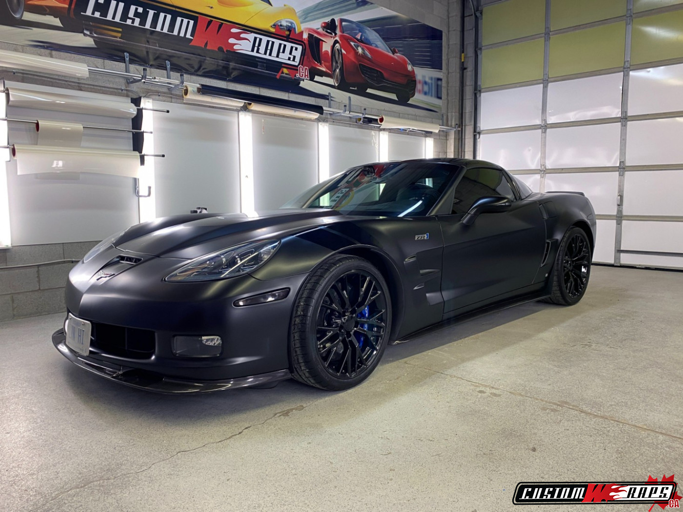 Corvette ZR1 Satin Black - CUSTOMWRAPS.CA
