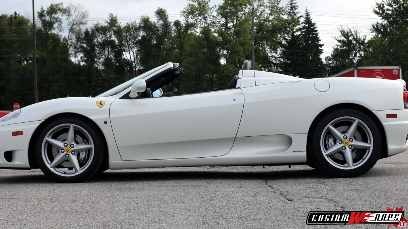 Ferrari F360 Spider Satin Pearl White - CUSTOMWRAPS.CA