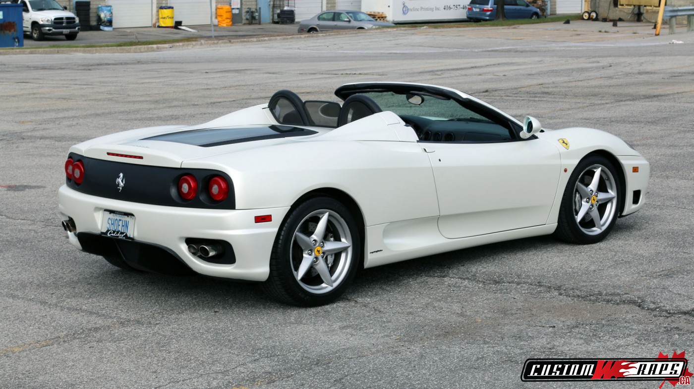 Ferrari F360 Spider Satin Pearl White - CUSTOMWRAPS.CA