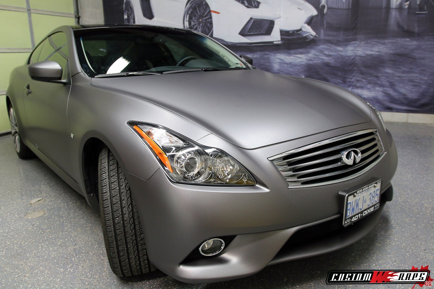 Infiniti Q60 Dark Matte Grey - CUSTOMWRAPS.CA