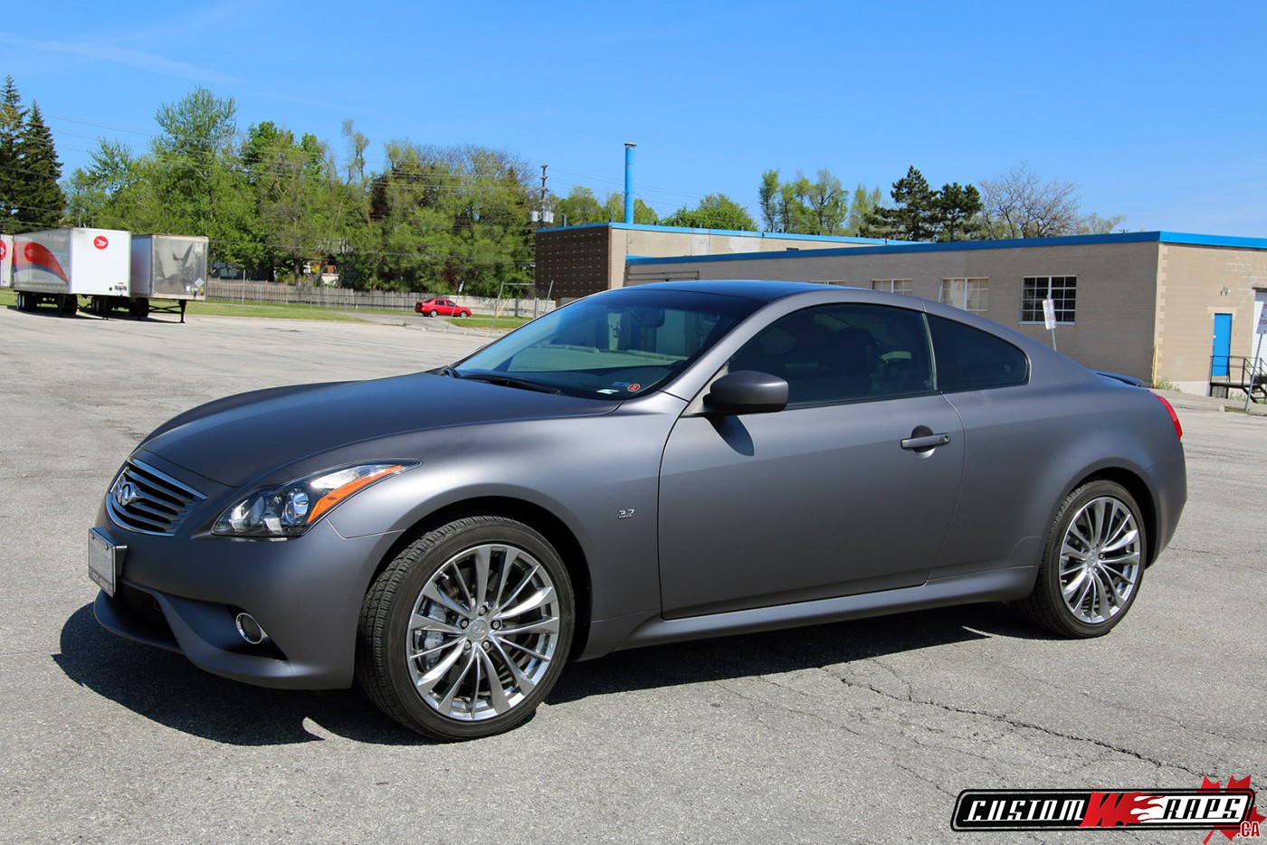 Infiniti Q60 Dark Matte Grey - CUSTOMWRAPS.CA